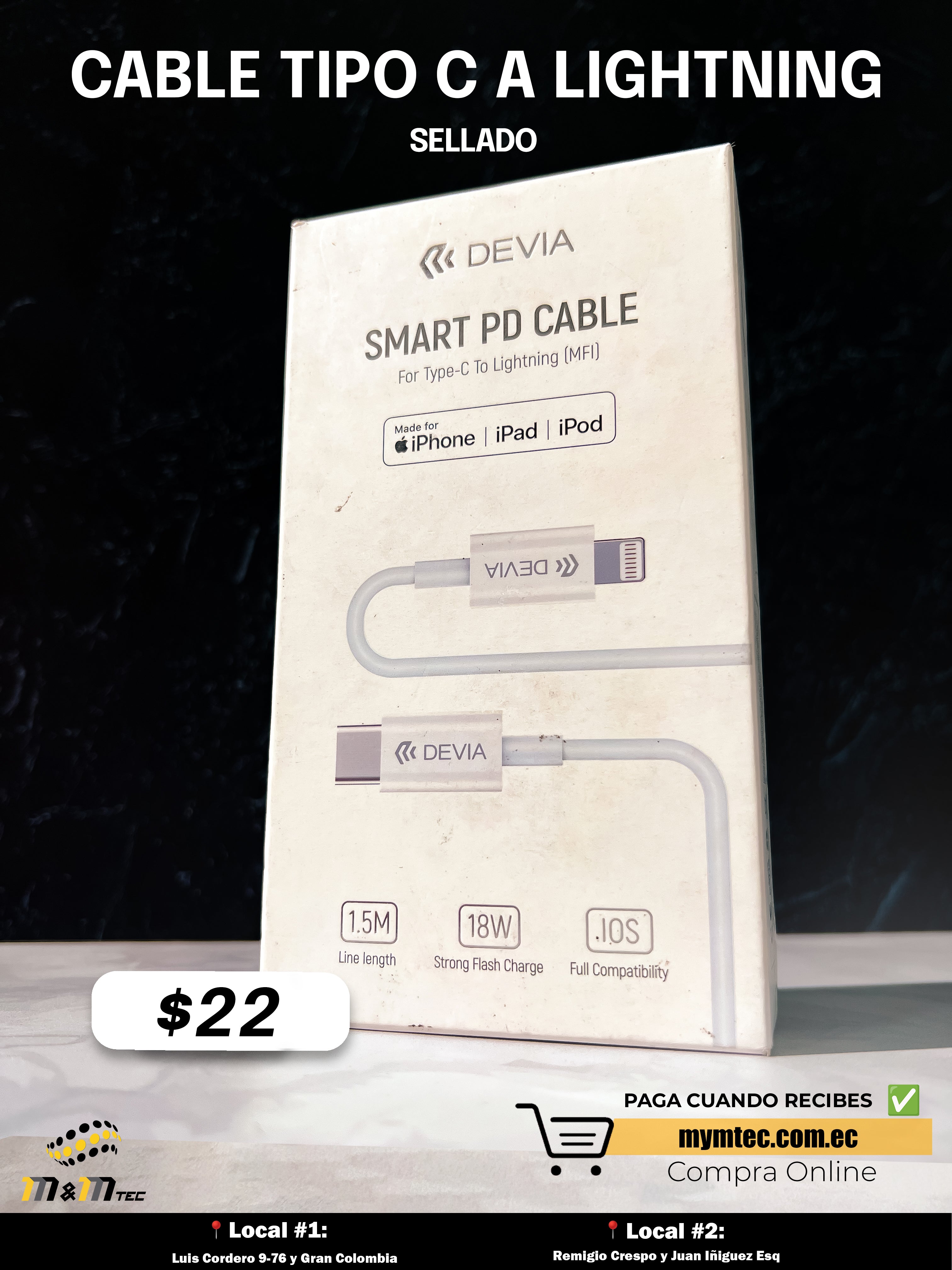 Cable tipo C a Lightning-Serie Jub – M&MTEC